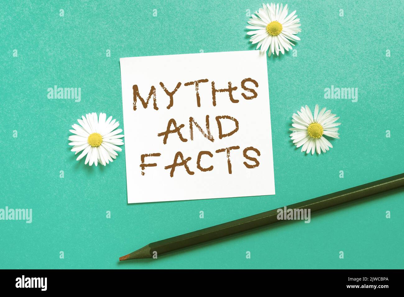 Text sign showing Myths And FactsOppositive concept about modern and ...