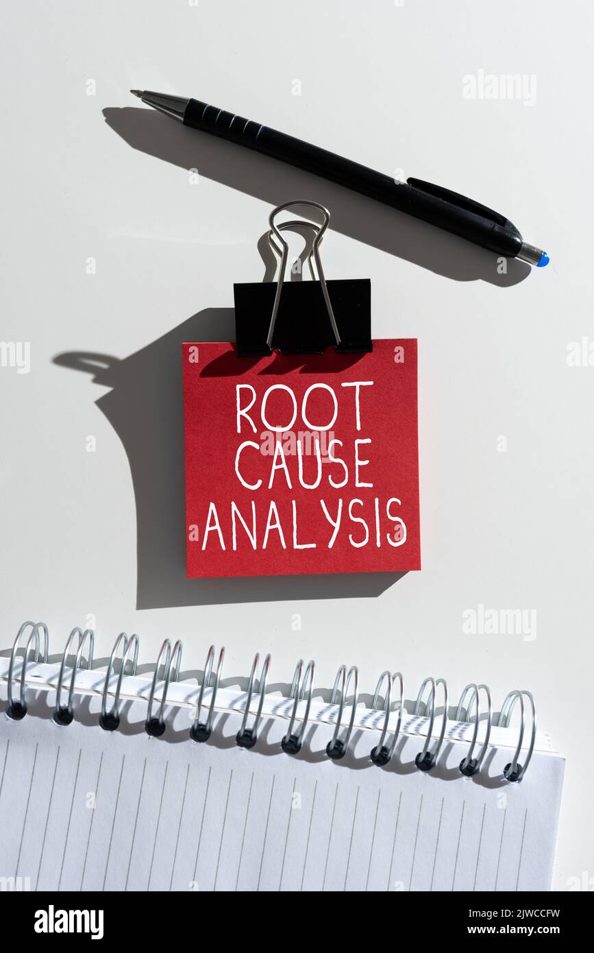 Text sign showing Root Cause Analysis. Word for Method of Problem ...