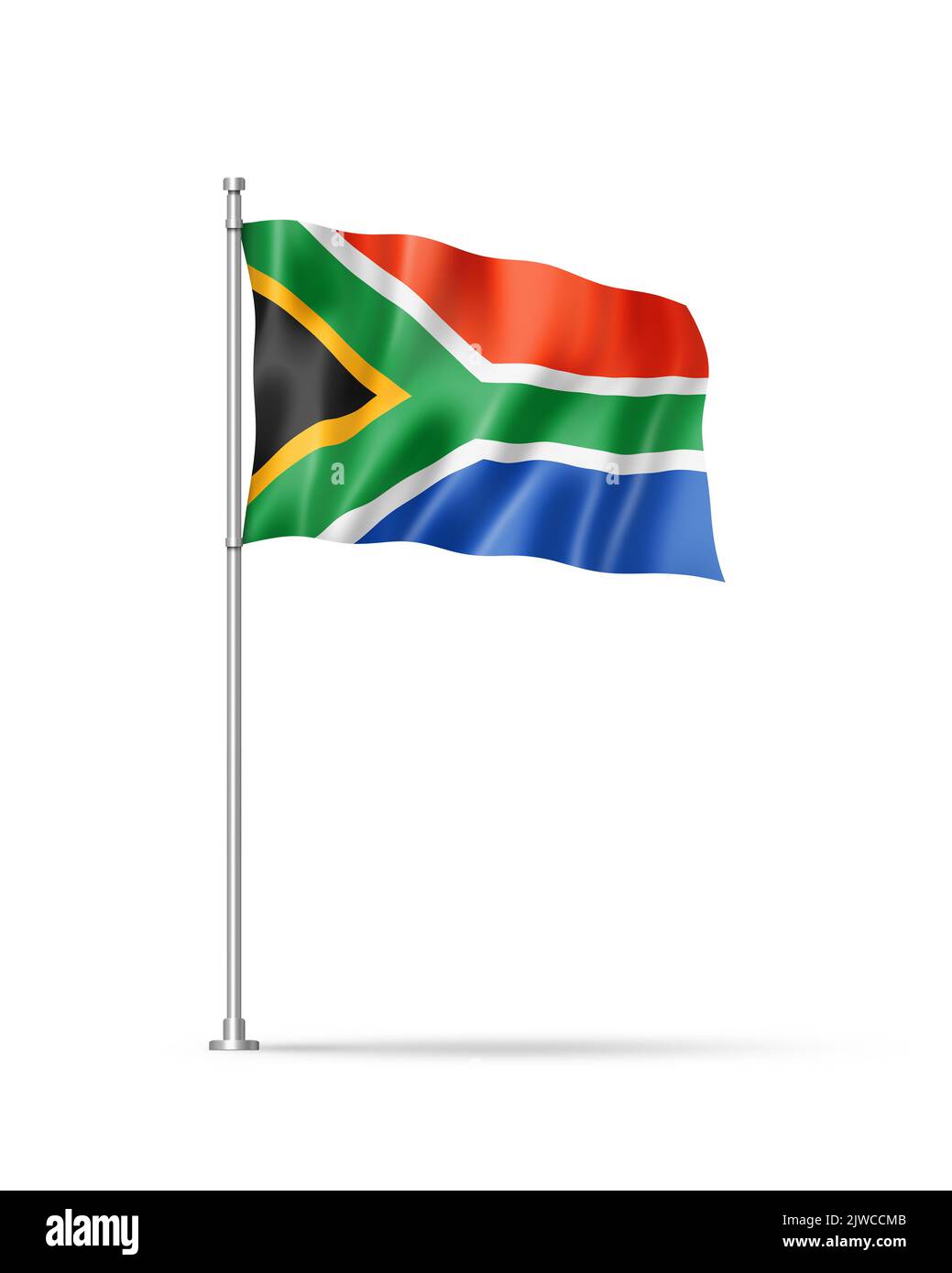 South Africa flag, 3D illustration, isolated on white Stock Photo - Alamy