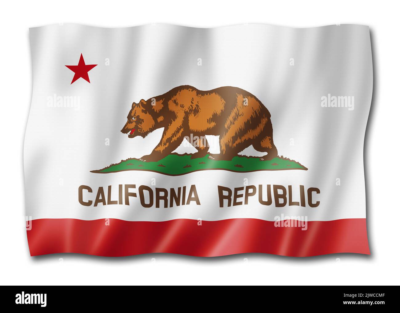 California flag, united states waving banner collection. 3D ...