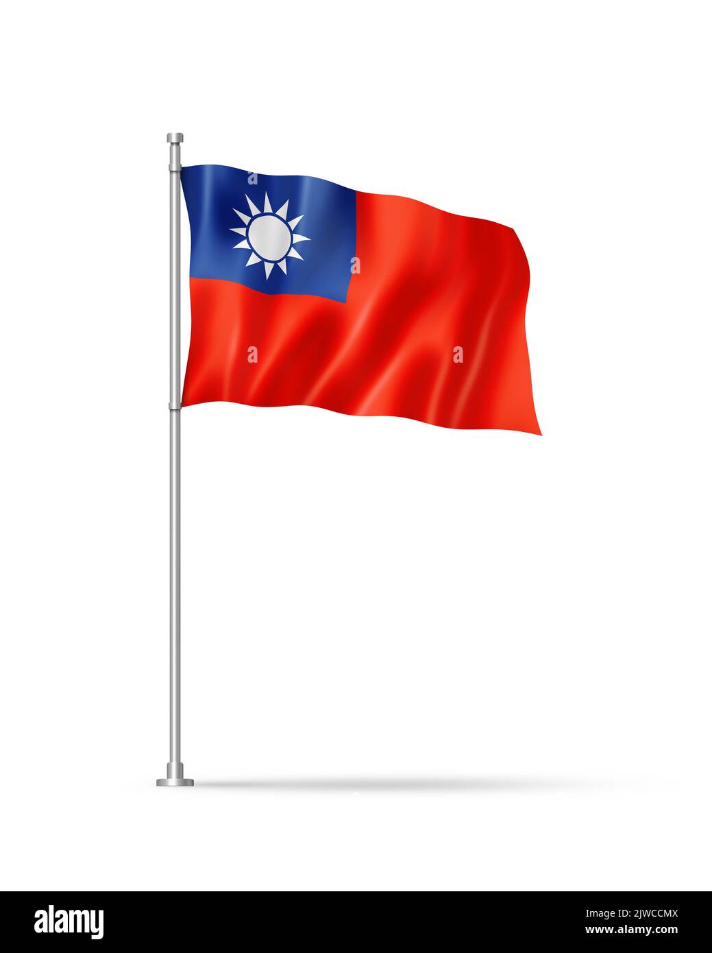 Taiwan flag, 3D illustration, isolated on white Stock Photo - Alamy