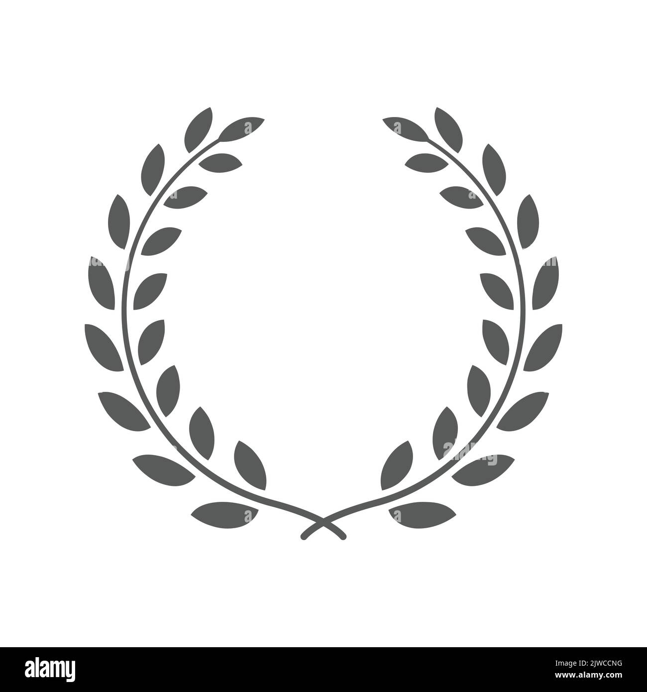 Laurel wreath black vector icon. Frame template with leaves Stock ...