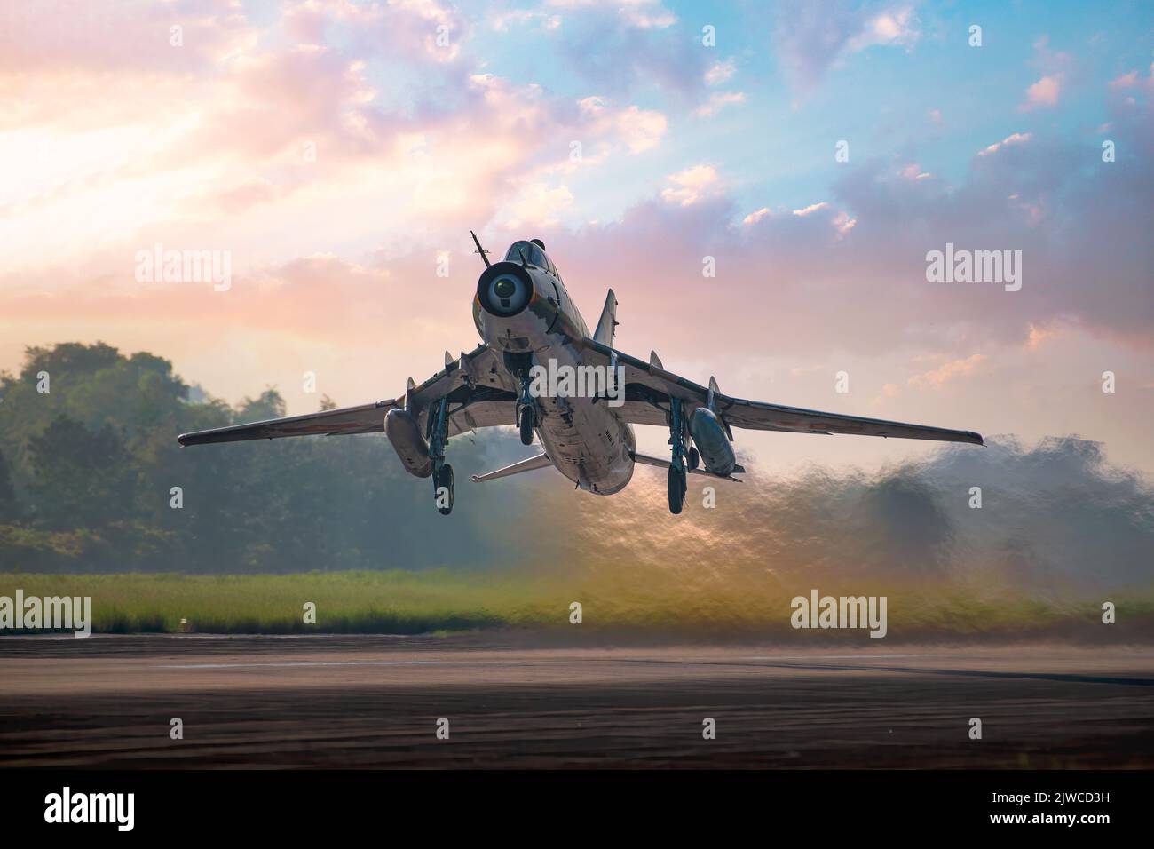 squadron of sukhoi su22 m4 and su22 um3k take off in different time of ...