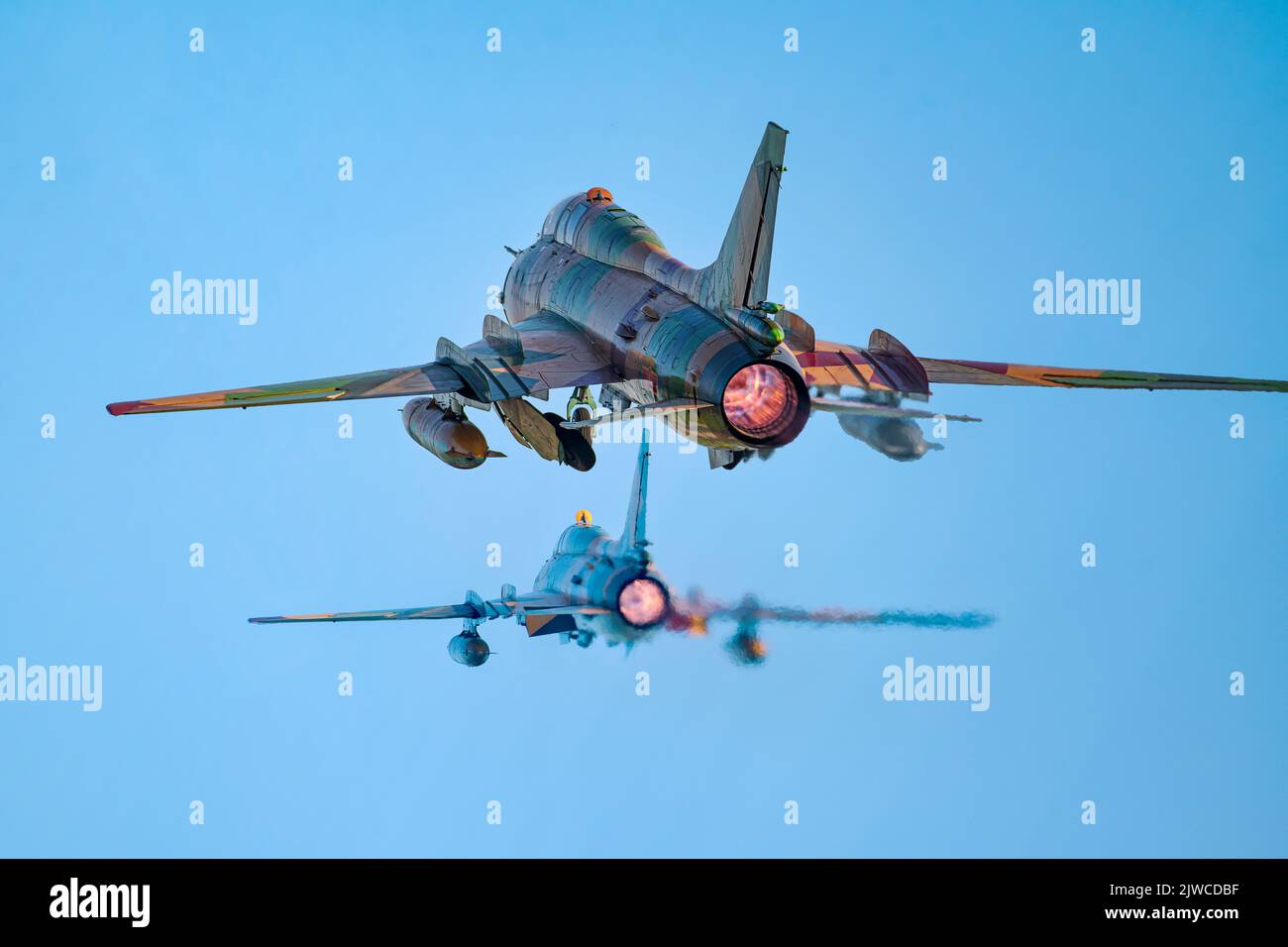 squadron of sukhoi su22 m4 and su22 um3k take off in different time of ...