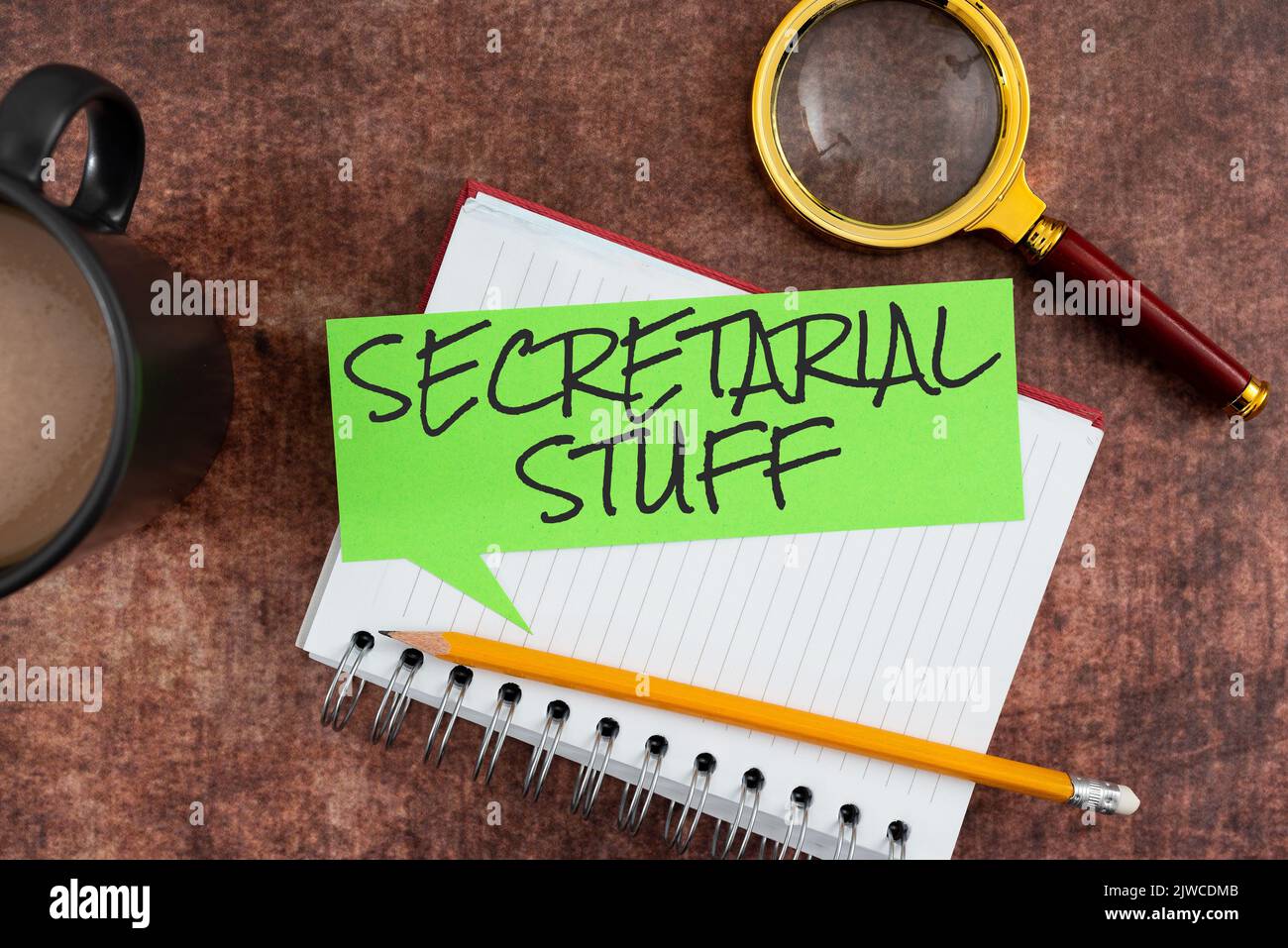 Conceptual caption Secretarial StuffSecretary belongings Things owned ...