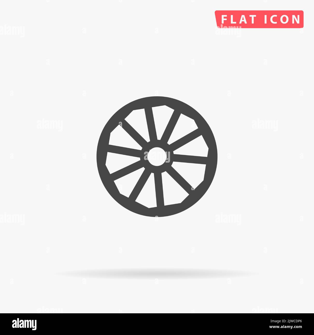 Wheel flat vector icon. Hand drawn style design illustrations Stock ...