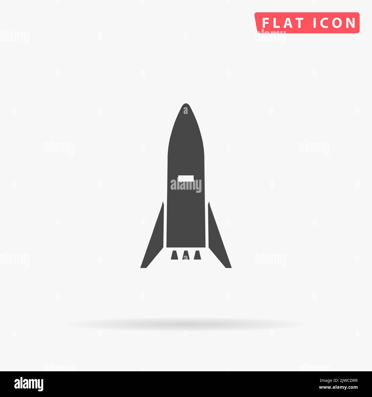 Rocket flat vector icon. Hand drawn style design illustrations Stock ...