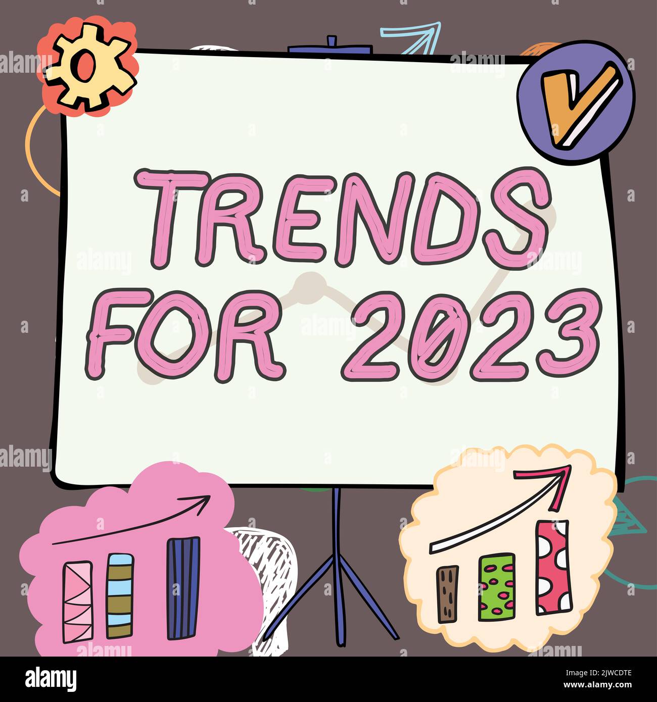 Sign displaying Trends For 2023list of things that got popular very ...