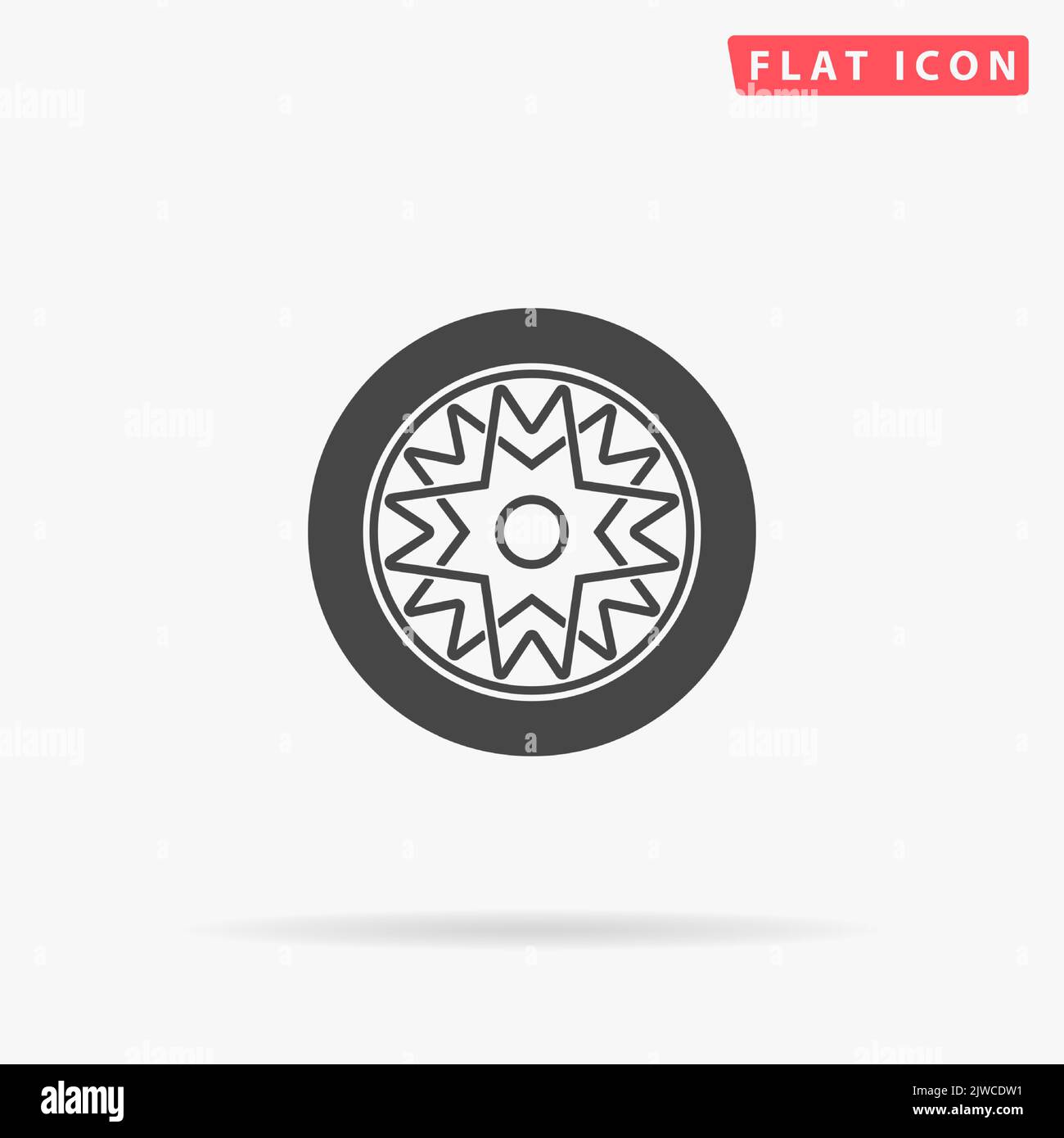 Car wheel flat vector icon. Hand drawn style design illustrations Stock ...