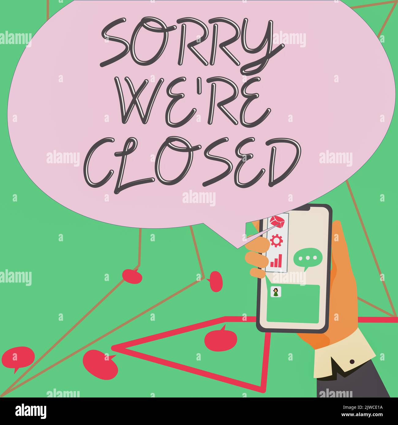 Handwriting text Sorry We re are ClosedExpression of Regret ...