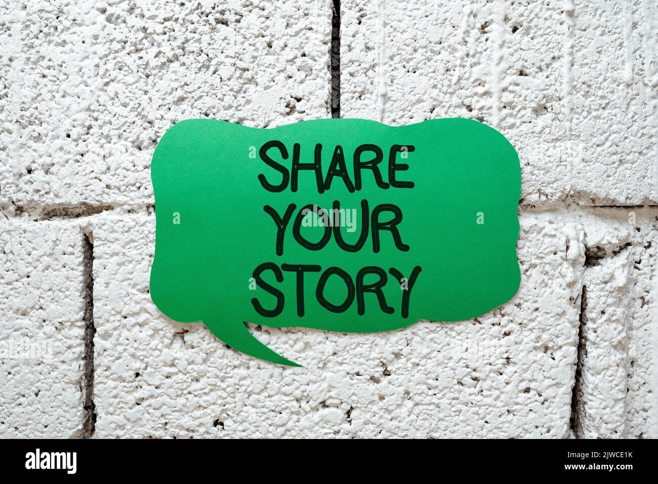 Text caption presenting Share Your Storyasking someone to about himself ...