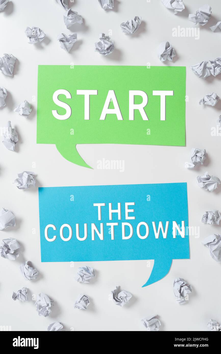 Conceptual caption Start The Countdown. Business showcase Sequence of ... Conceptual caption Start The Countdown. Business showcase Sequence of ...