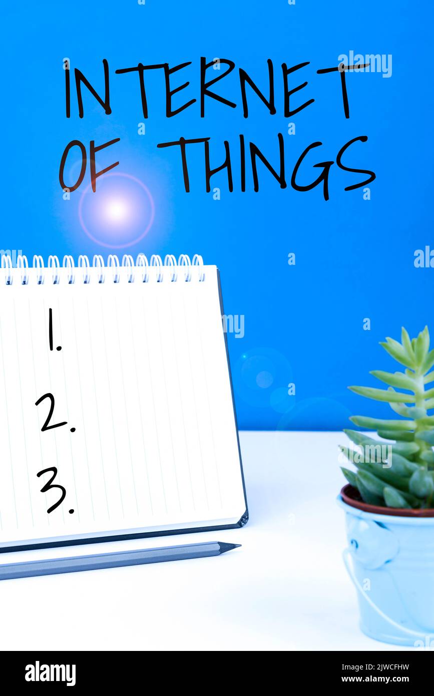 Text showing inspiration Internet Of Thingsconnection of Devices to the ...