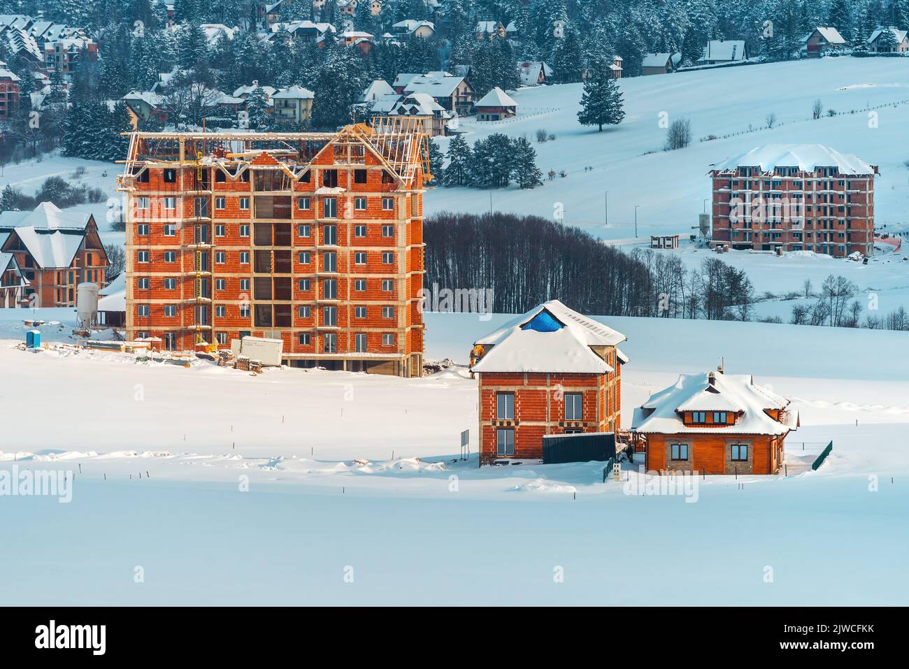 Construction site in winter hi-res stock photography and images - Alamy