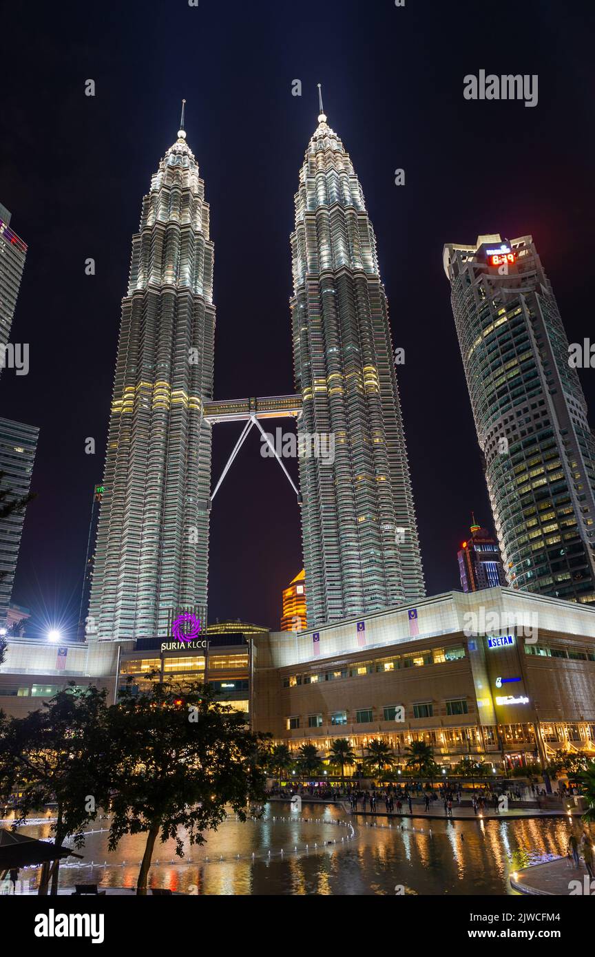 The Petronas Twin Towers and Suria KLCC shopping mall taken from the ...