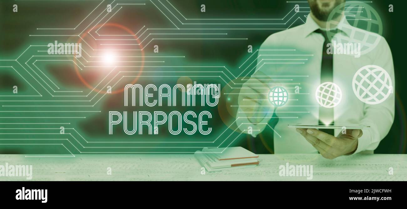 Text showing inspiration Meaning PurposeThe reason for which something ...