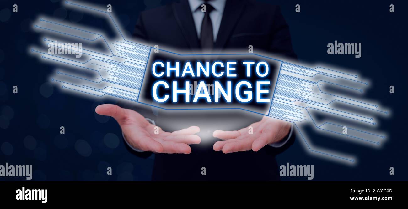 Text caption presenting Chance To ChangeThe opportunity for ...