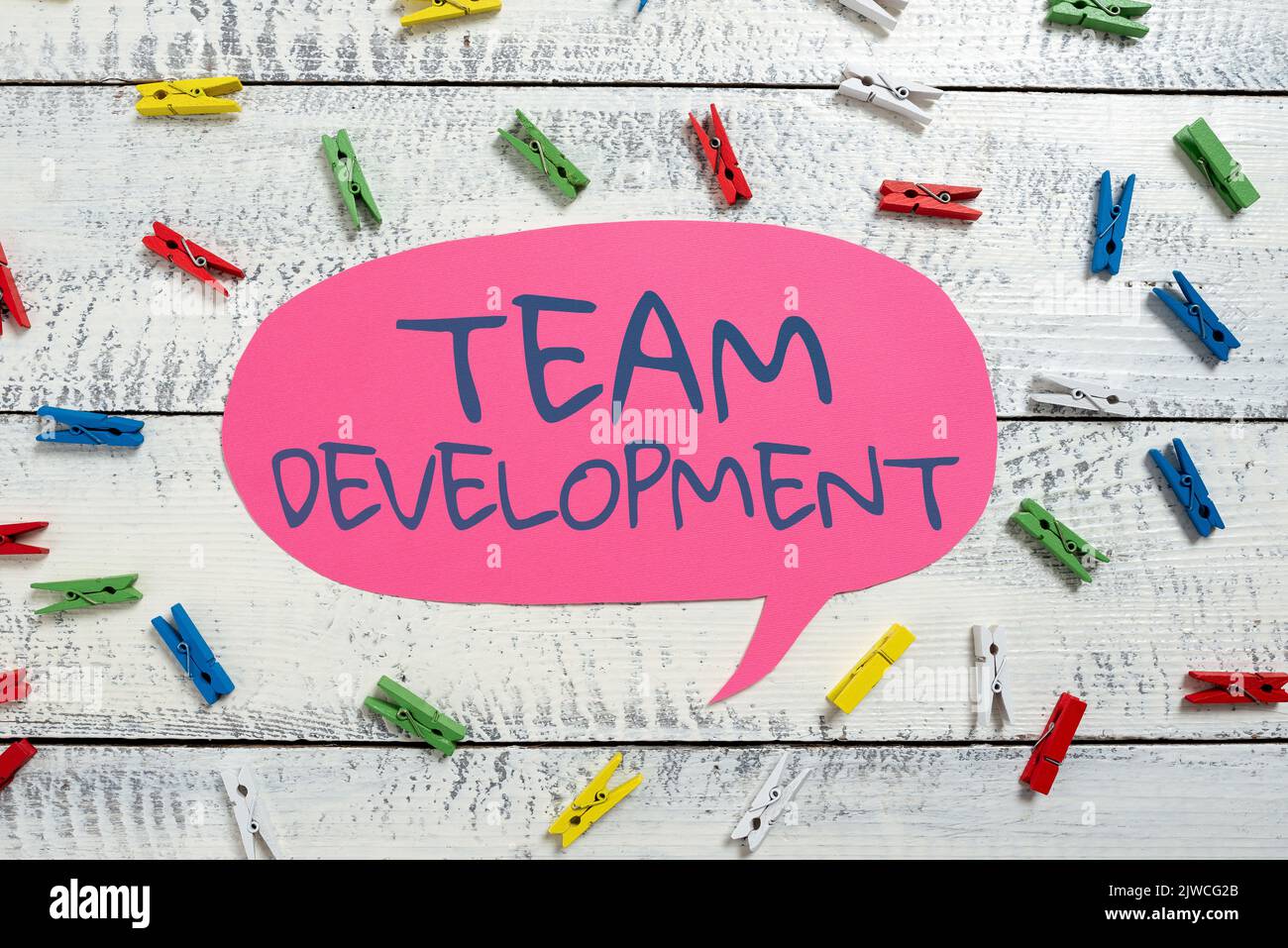 Text caption presenting Team Developmentlearn why and how small groups change over time with ...