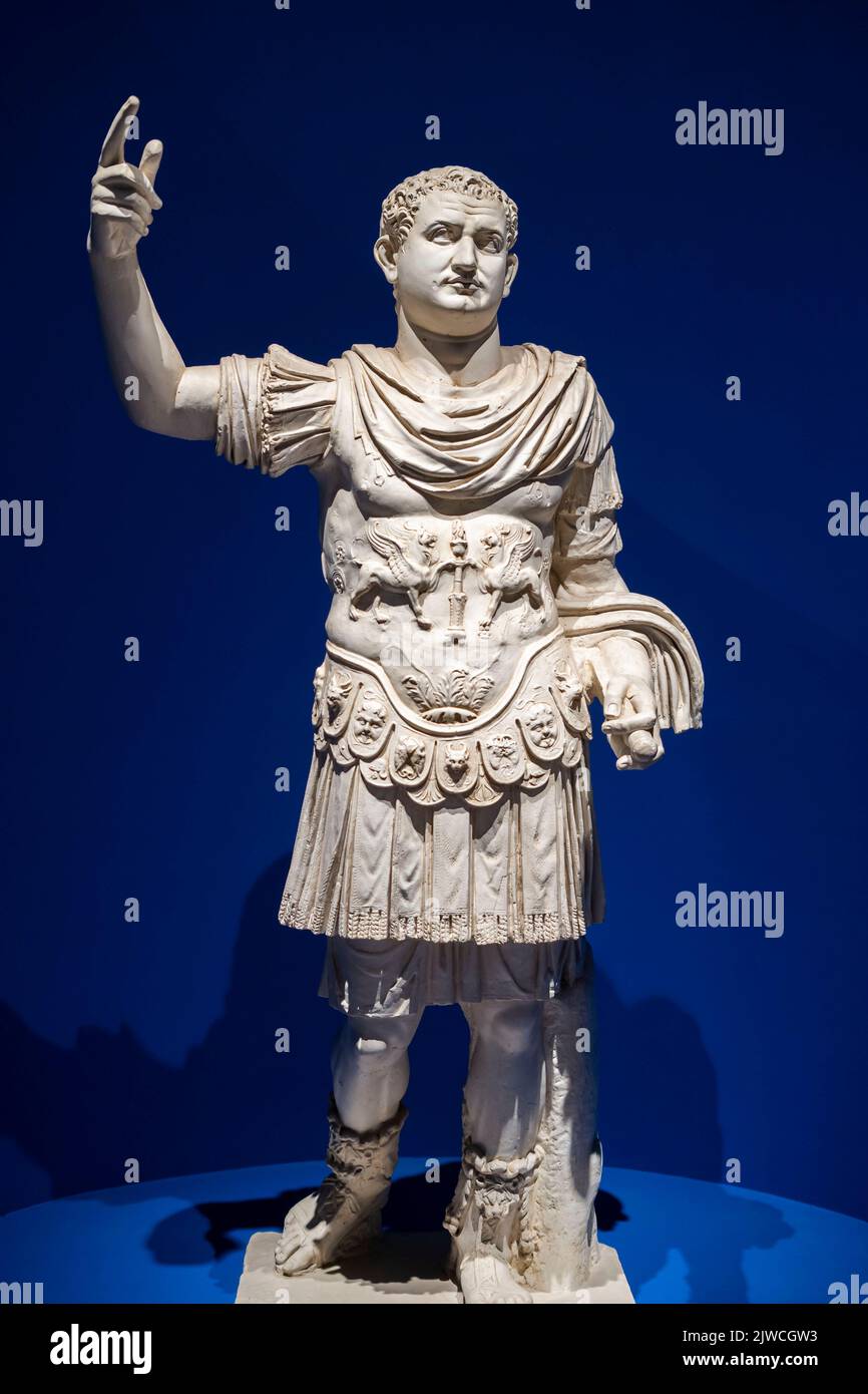 Rome, Italy - Capitoline Museums, Statue of Titus with breastplate, ca ...