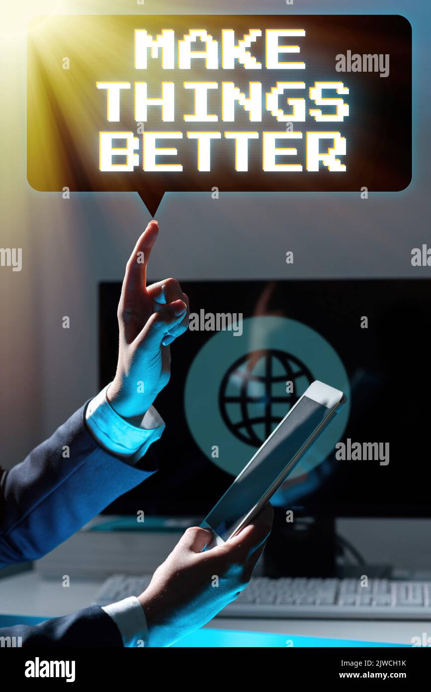 Text showing inspiration Make Things BetterDo something to Improve ...