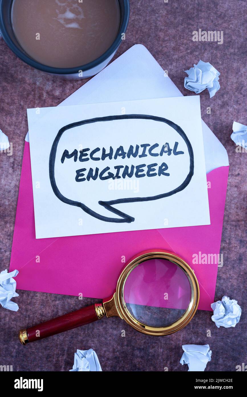 Text caption presenting Mechanical Engineer. Word for Applied ...