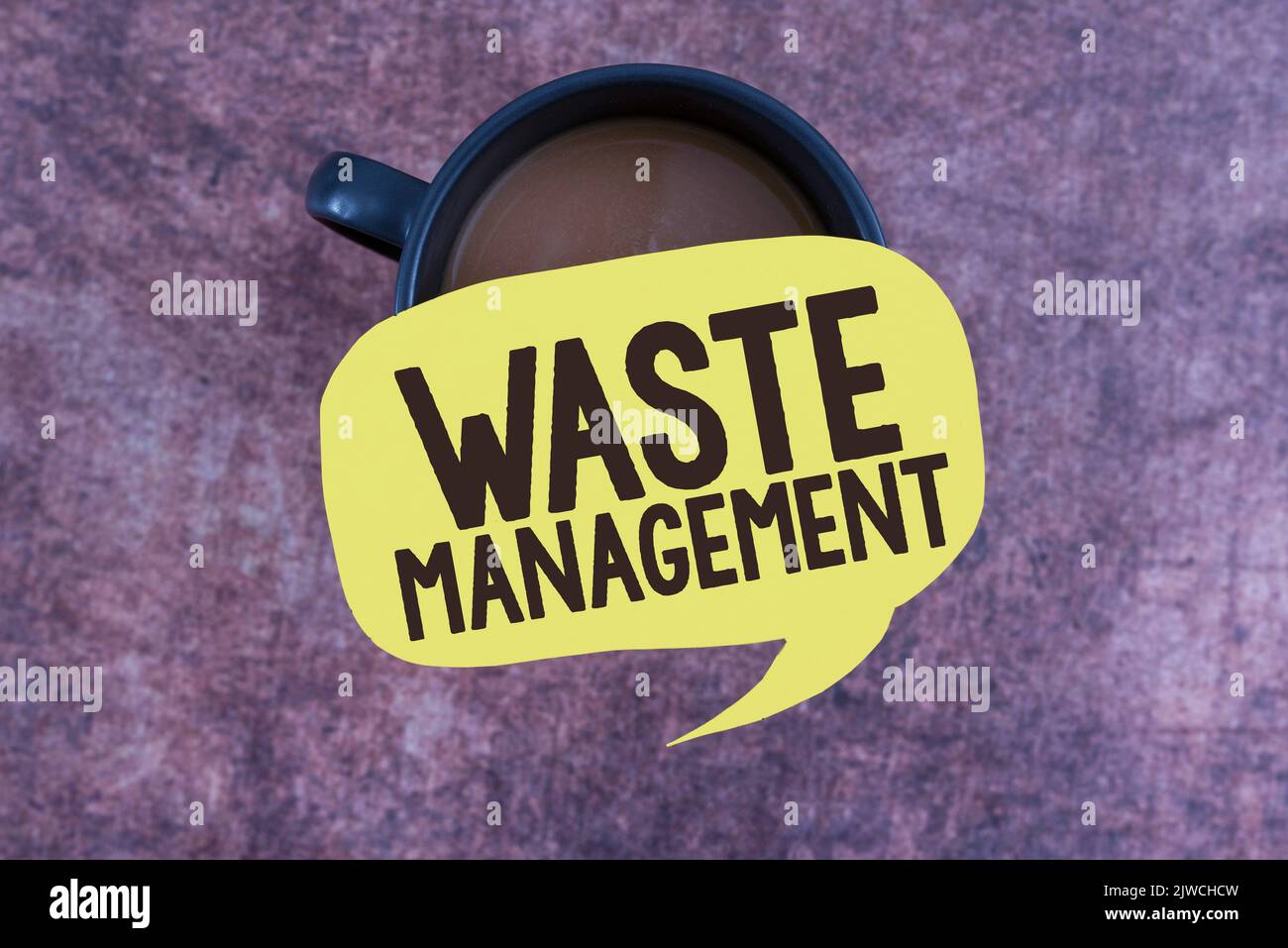Writing displaying text Waste Managementactions required manage rubbish ...