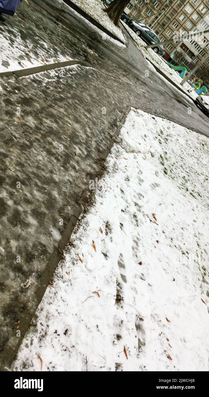 The Architecture backgrounds and objects. Winter. Snow. View from above ...