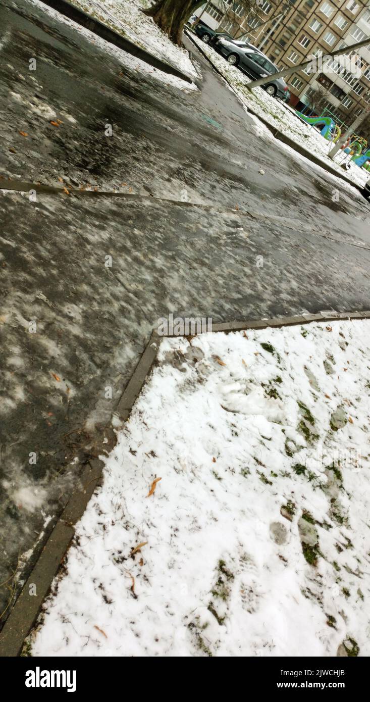 The Architecture backgrounds and objects. Winter. Snow. View from above ...