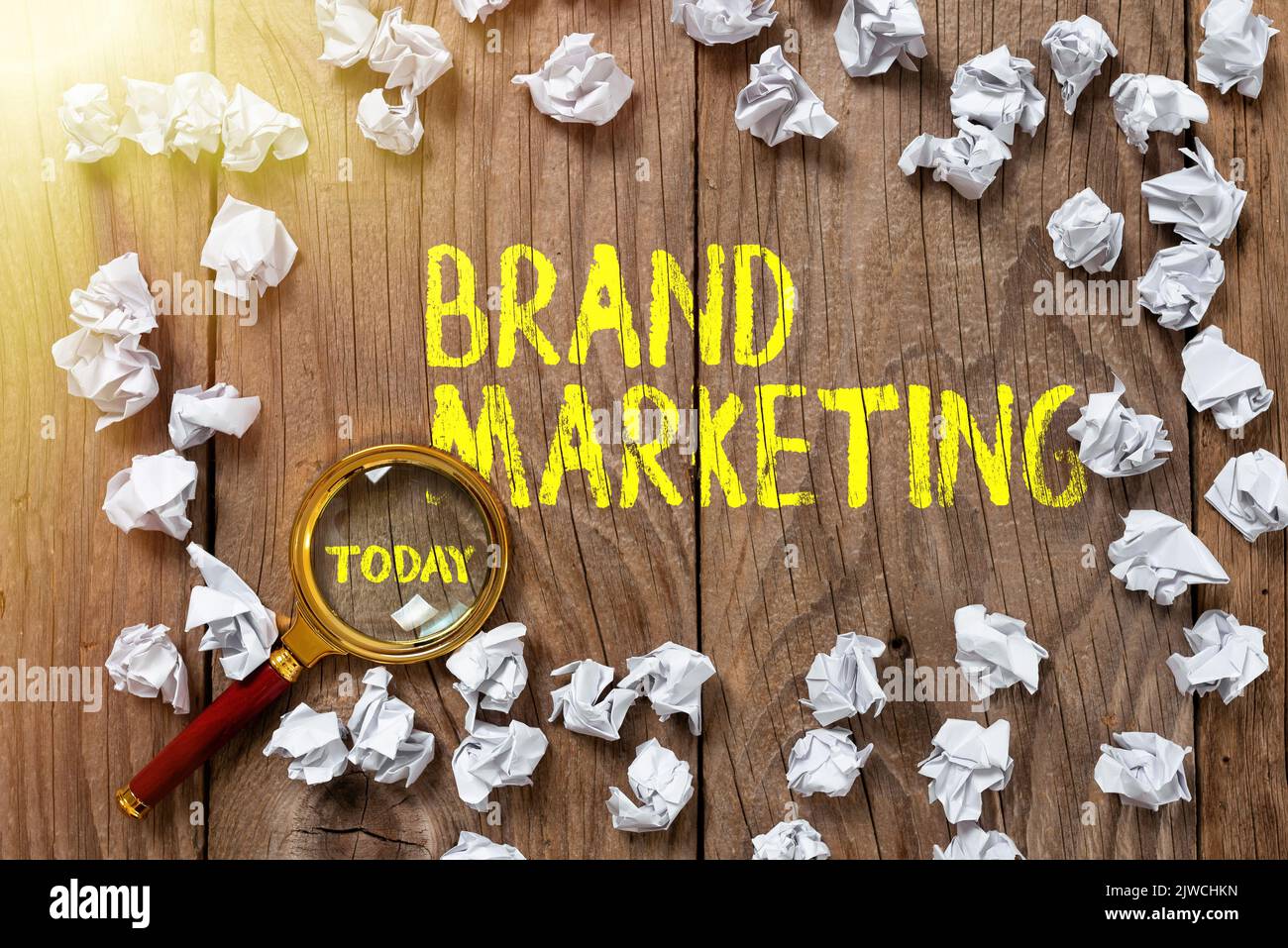 Conceptual caption Brand MarketingCreating awareness about products ...