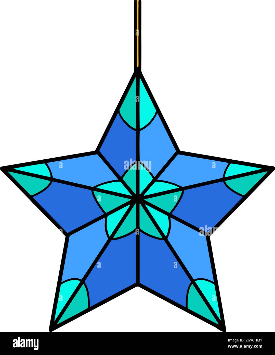 Christmas Star Ornament Cartoon Colored Clipart Stock Vector Image ...