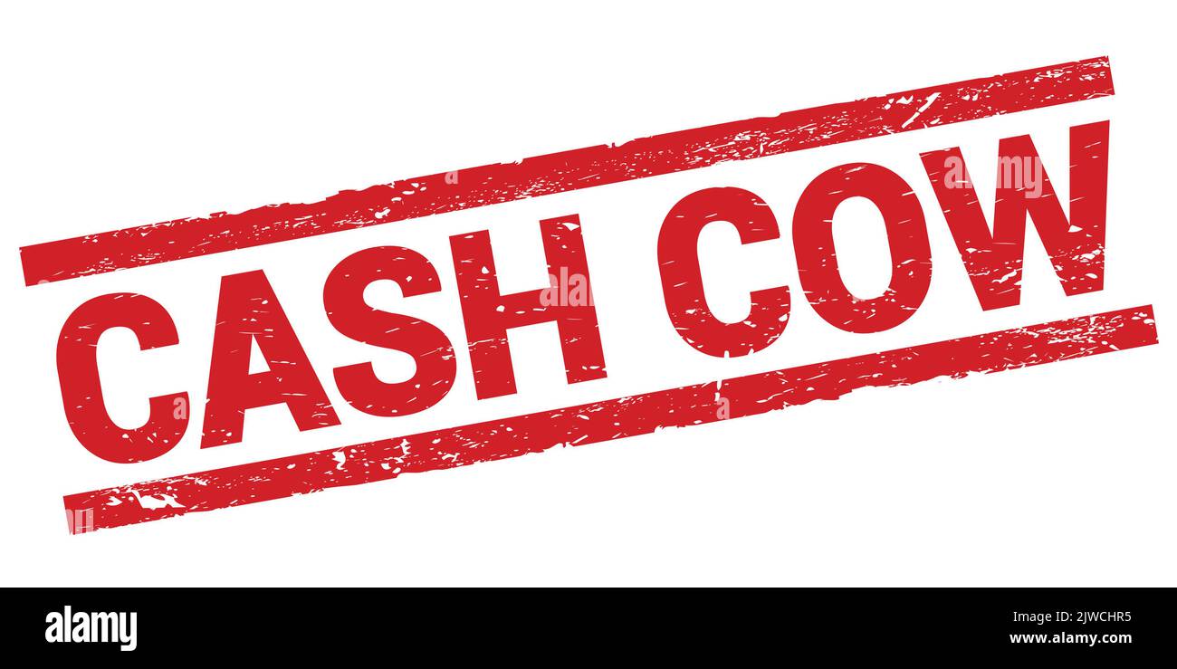 CASH COW text written on red rectangle stamp sign Stock Photo - Alamy