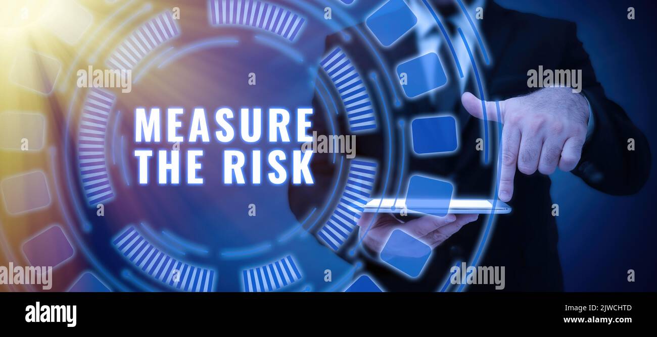 Writing displaying text Measure The Riskdetermine degree of danger ...
