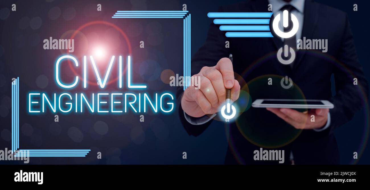 Text caption presenting Civil EngineeringPlanning Design Building of ...