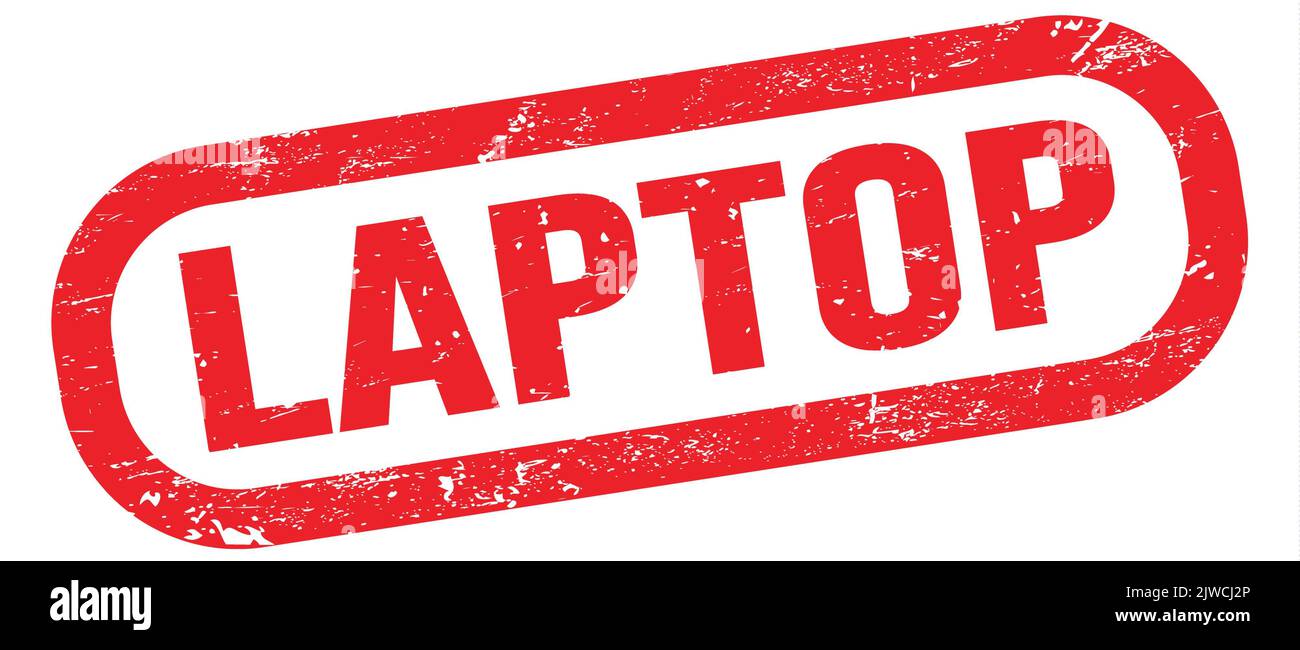 LAPTOP, text written on red rectangle stamp sign Stock Photo - Alamy