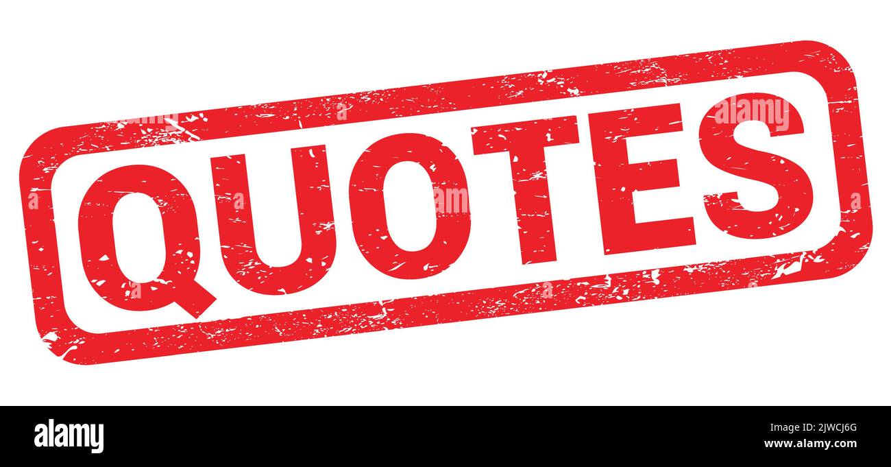 QUOTES text written on red rectangle stamp sign Stock Photo - Alamy