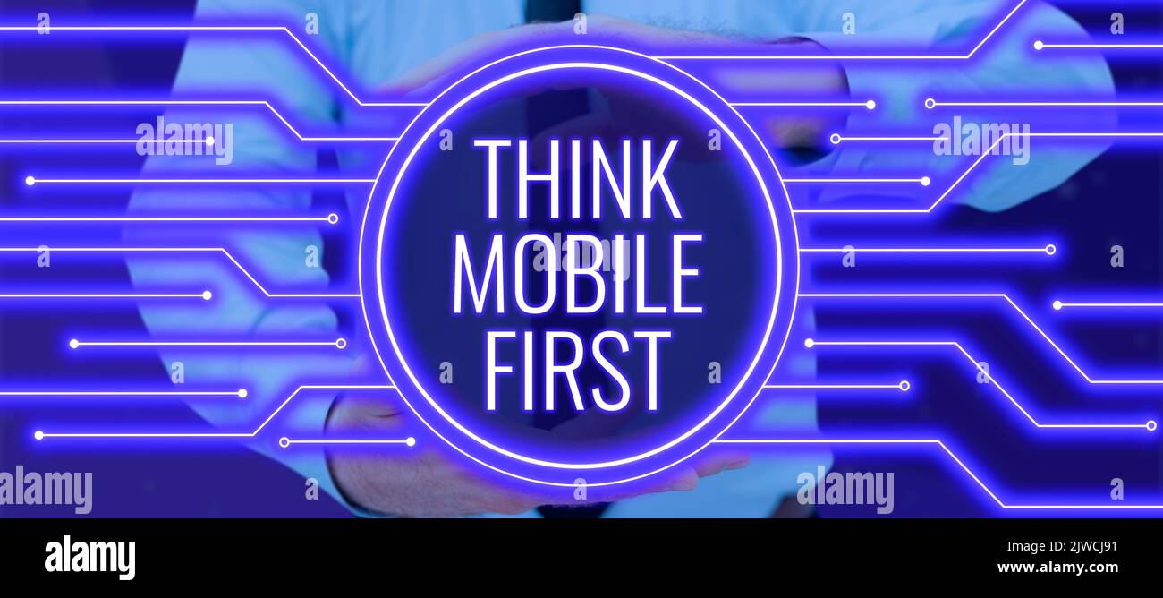 Text showing inspiration Think Mobile FirstEasy Handheld Device ...