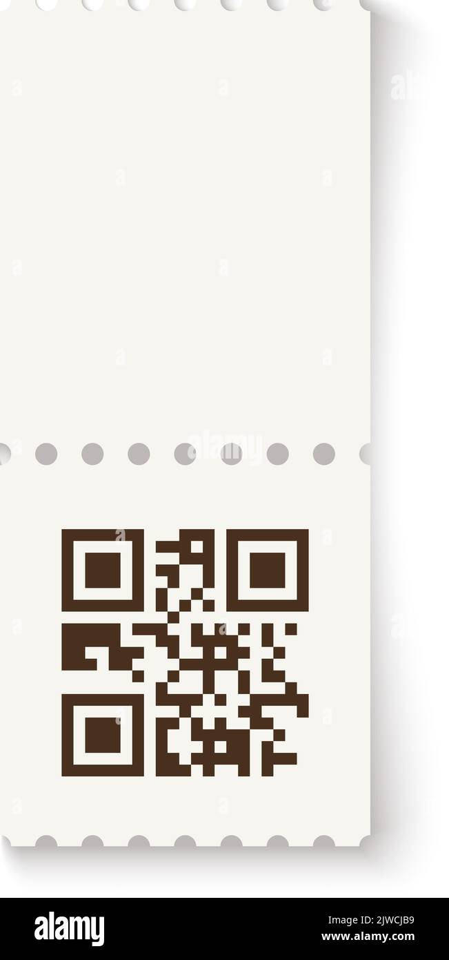 Event ticket with qr code. Realistic paper mockup Stock Vector Image ...
