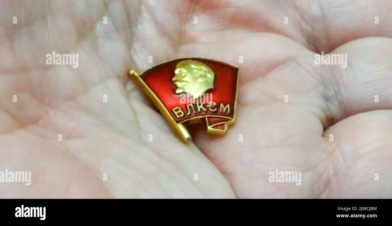 Badge with Vladimir Ilyich Lenin Stock Photo - Alamy