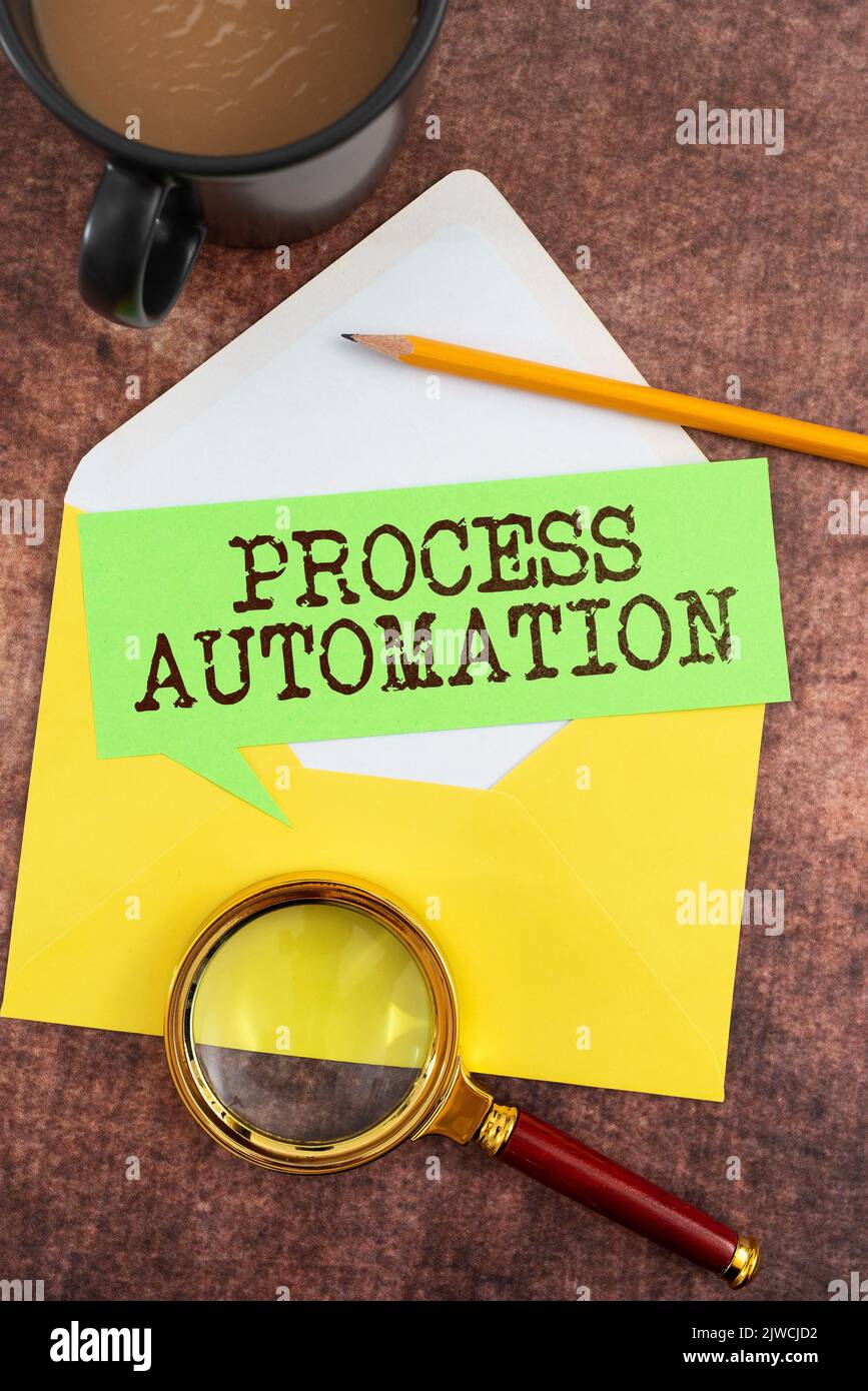 Text sign showing Process AutomationTransformation Streamlined Robotic ...