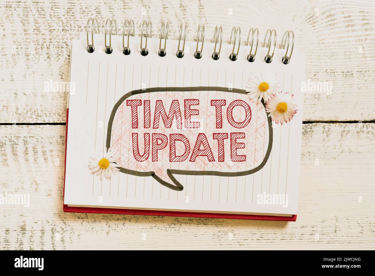 Text caption presenting Time To UpdateThe latest information about a ...