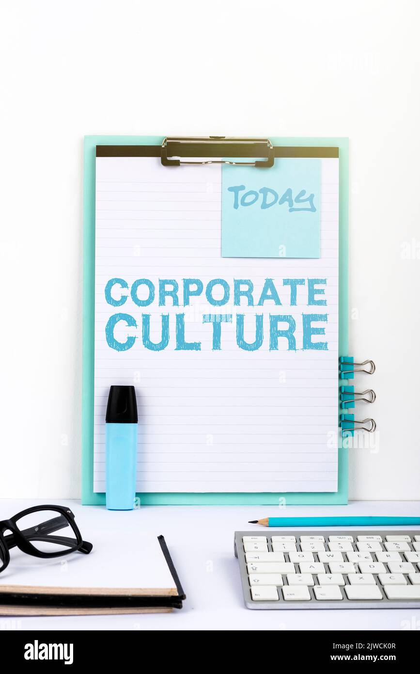 Inspiration showing sign Corporate CultureBeliefs and ideas that a ...