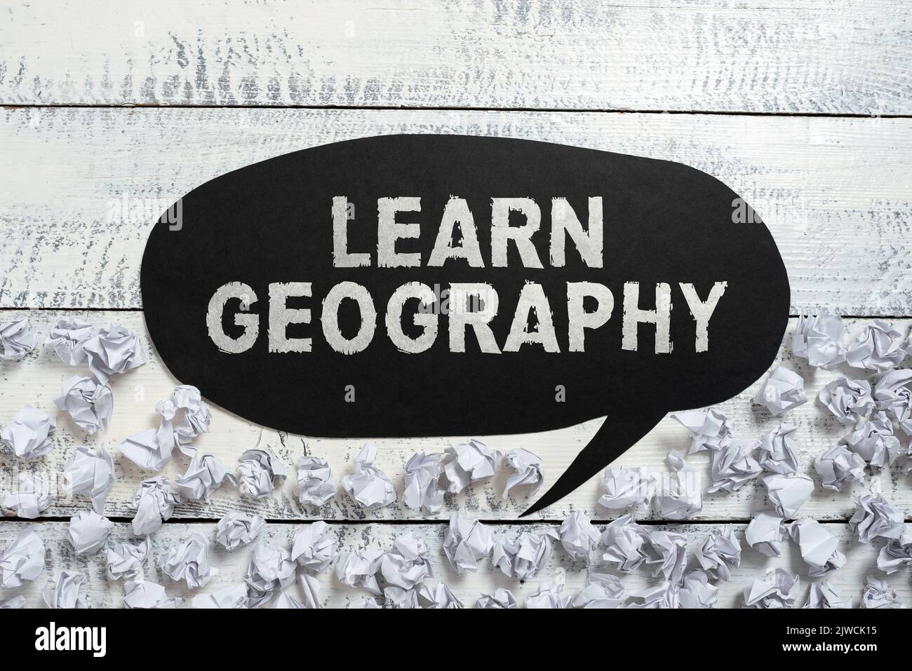 Sign displaying Learn Geographystudy of physical features of earth and ...