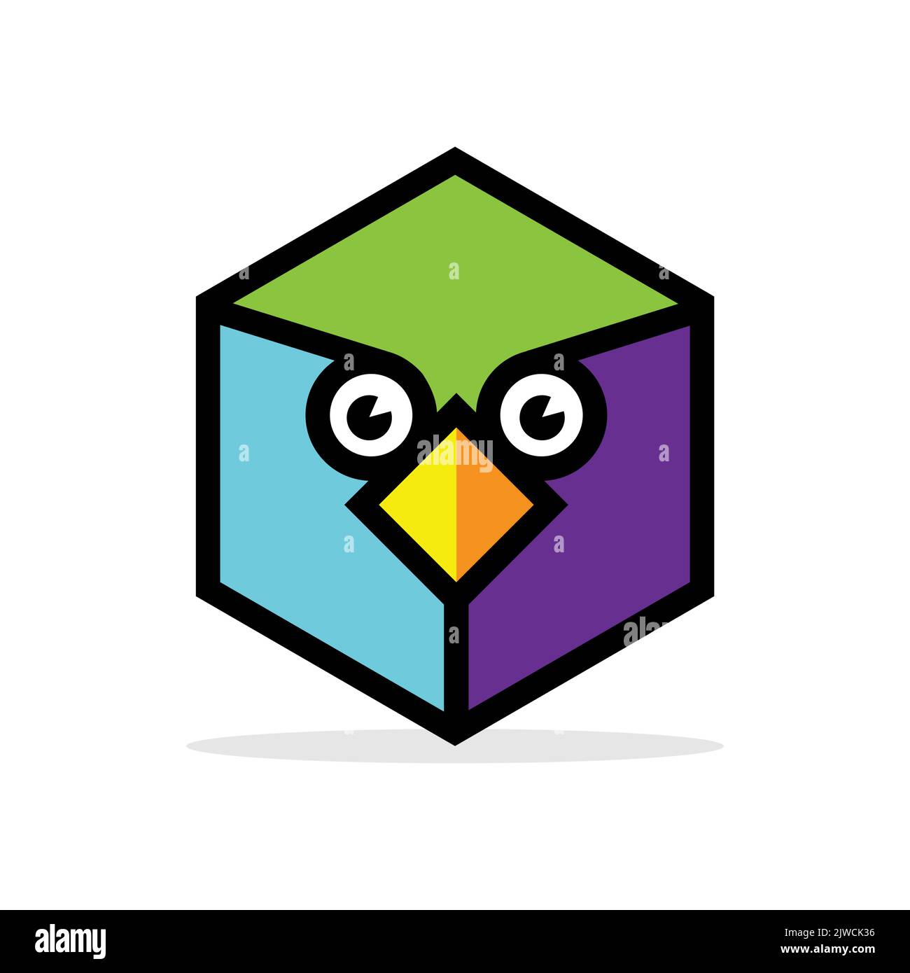 Vector illustration of eagle box. Eagle head on white background. Can ...