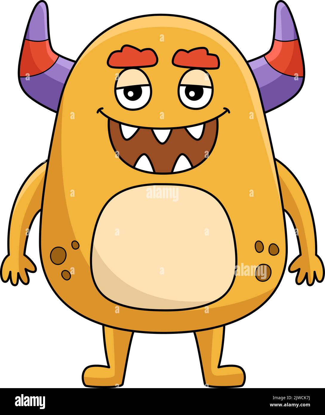 Happy Monster Cartoon Colored Clipart Illustration Stock Vector Image ...