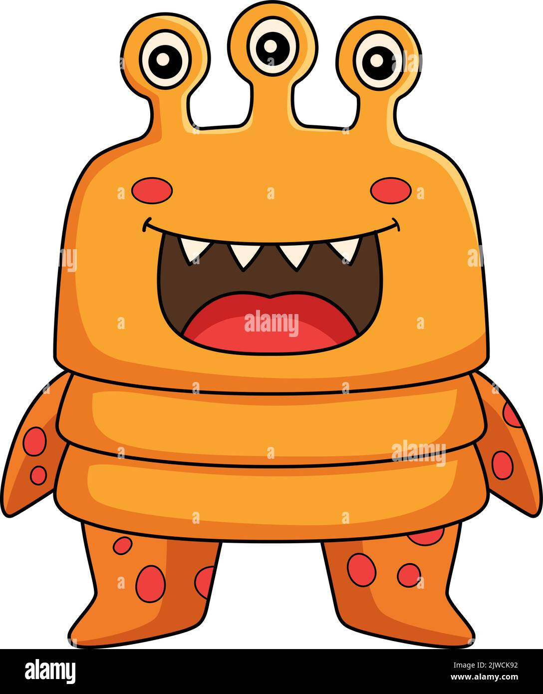 Monster Three Eyed Cartoon Colored Clipart Stock Vector Image & Art - Alamy