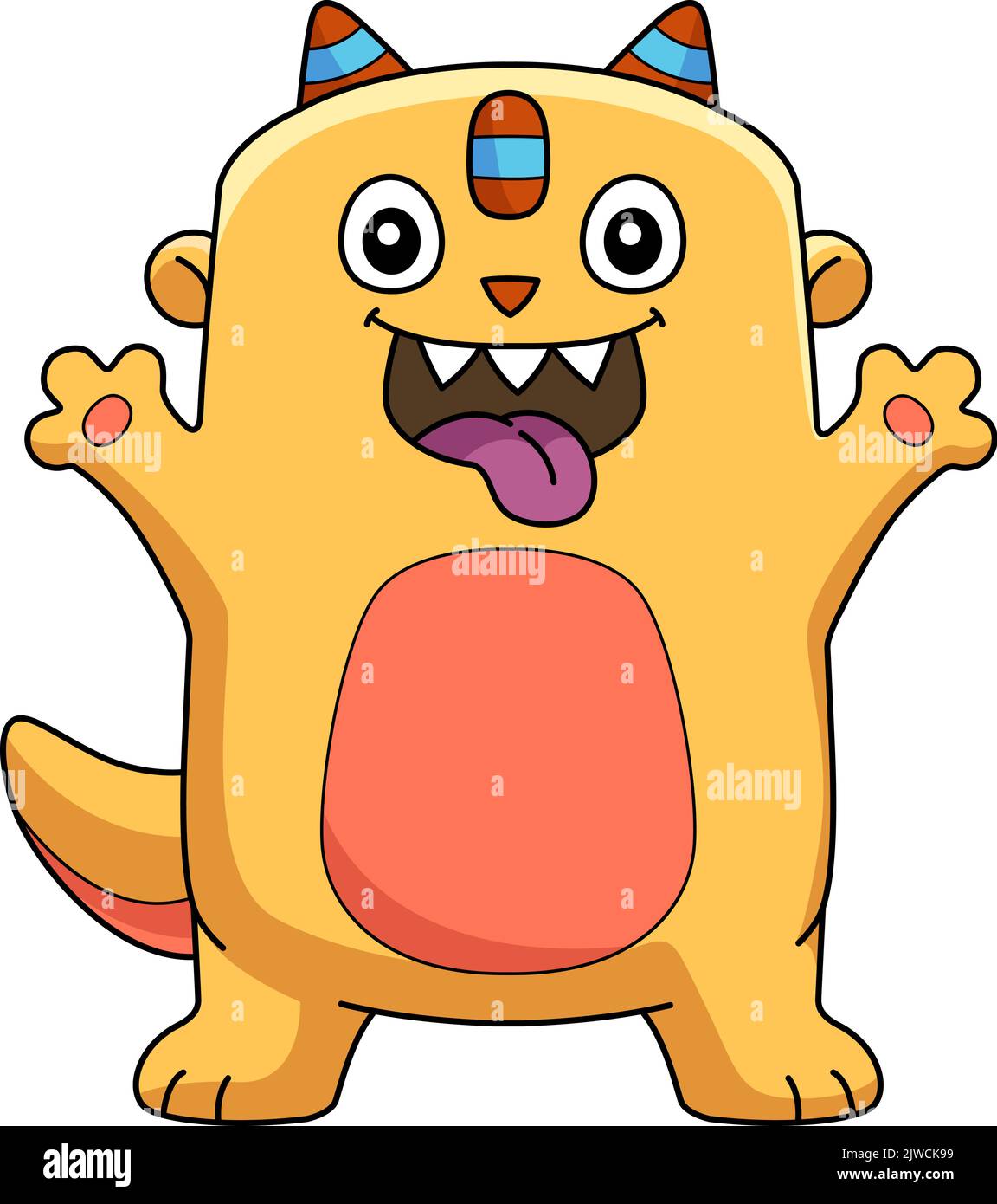Silly Monster Cartoon Colored Clipart Illustration Stock Vector Image ...
