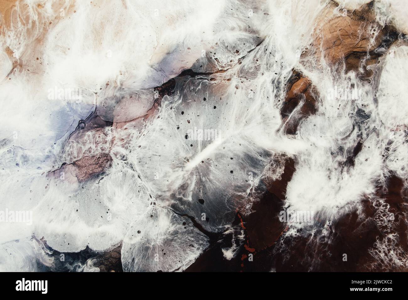 marble texture alcohol ink water white brown stone Stock Photo - Alamy