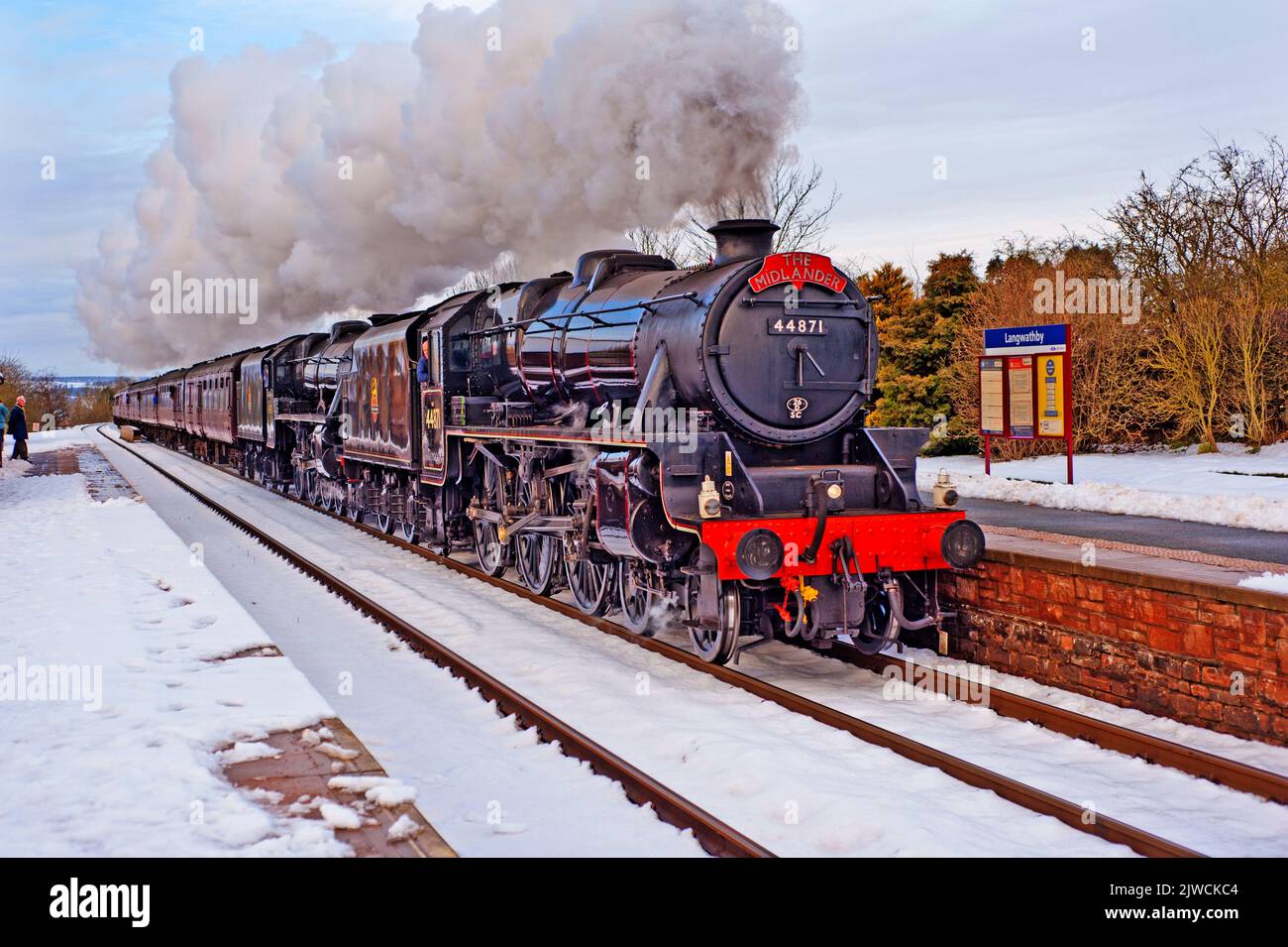 Two Black 5s at Langwathby, Cumbria, Settle to Carlisle Railway ...