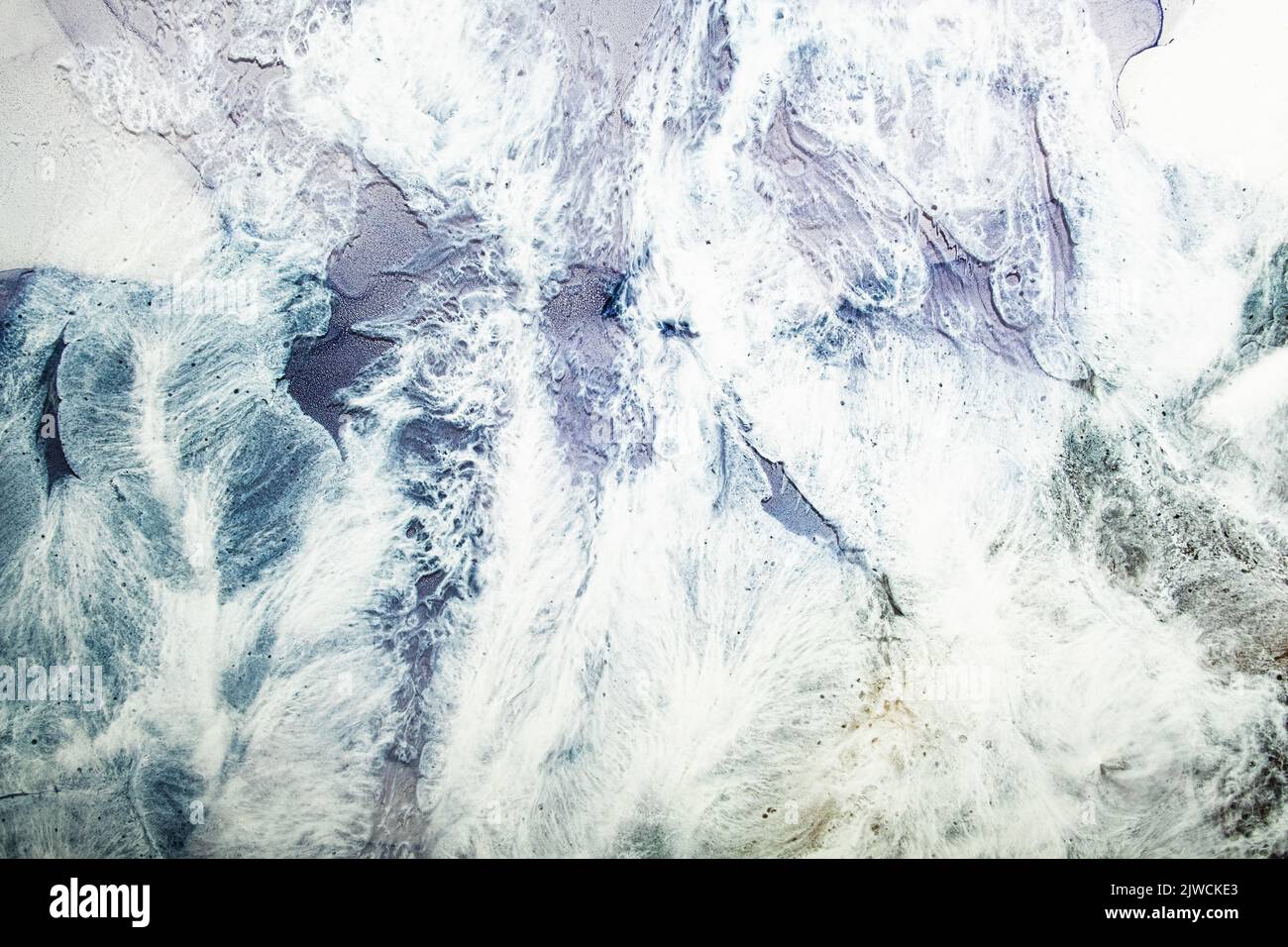 acrylic ink water marble texture white blue foam Stock Photo - Alamy