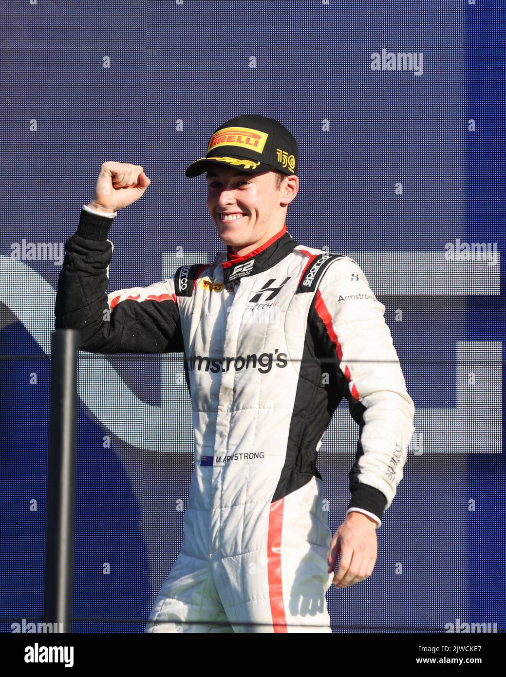 podium ARMSTRONG Marcus (nzl), Hitech Grand Prix, Dallara F2, portrait ...